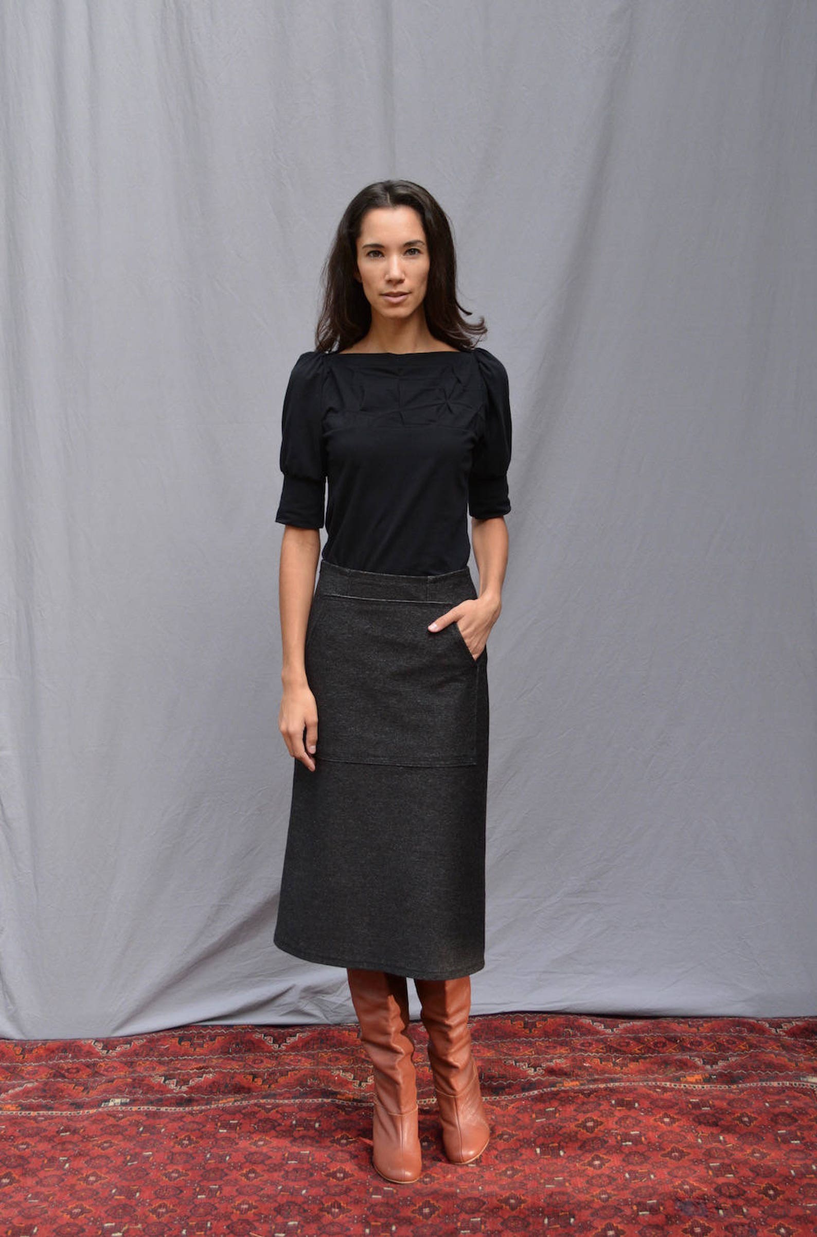 Folded Top, Women's Top, Cotton Jersey, Folded Detail, Puff Sleeves ...