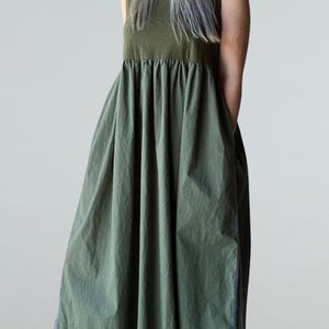 Clea Dress, Green, Mixed Media, Cotton, Midi- Made to Order - Etsy