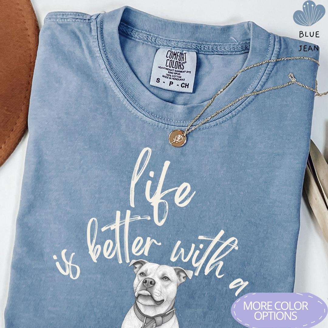 Personalized Minimalist Dog Portrait T-shirt | Life is Better With a ...