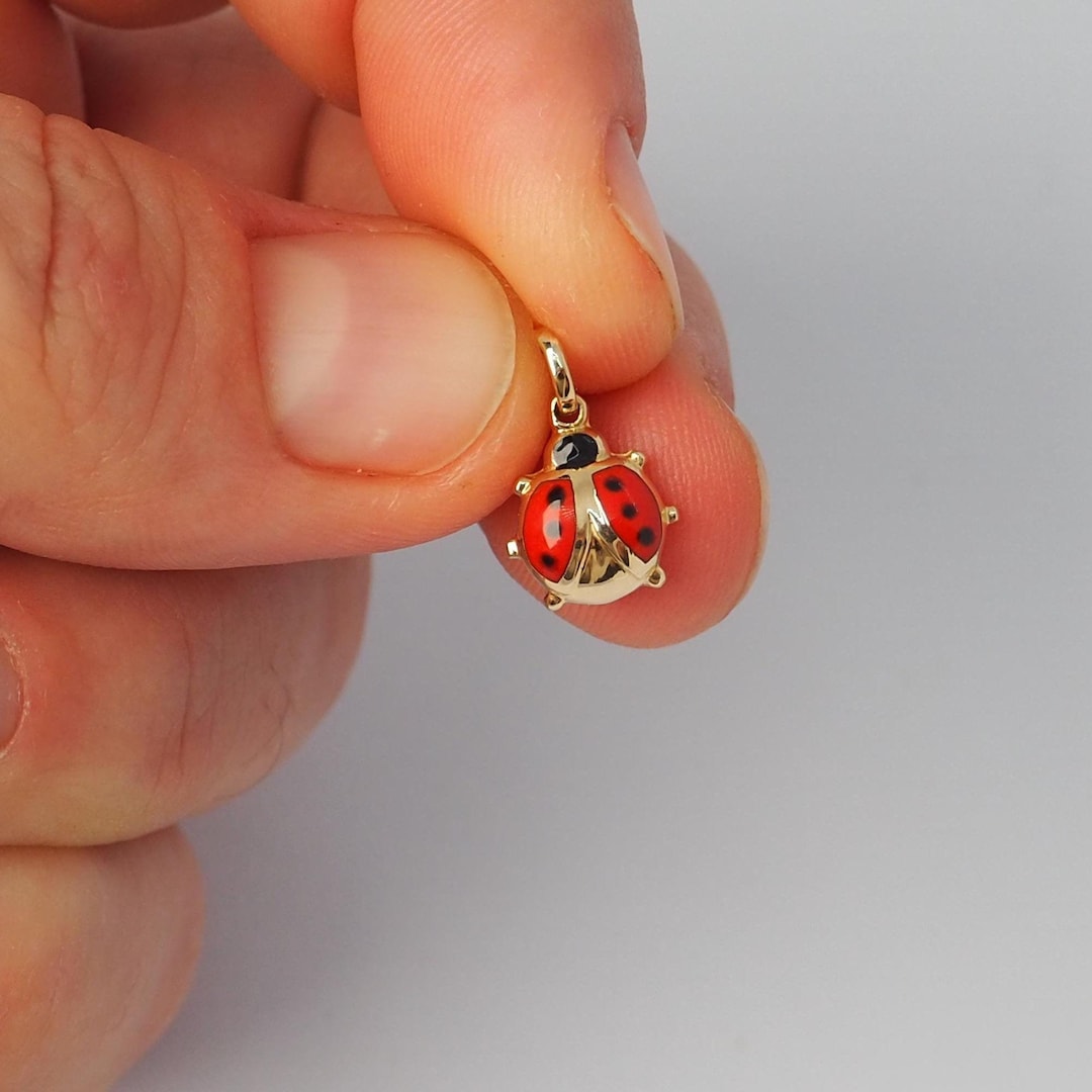 14k Gold Ladybug Pendant, Minimalist, Ladybug Charm, Jewelry for Women ...