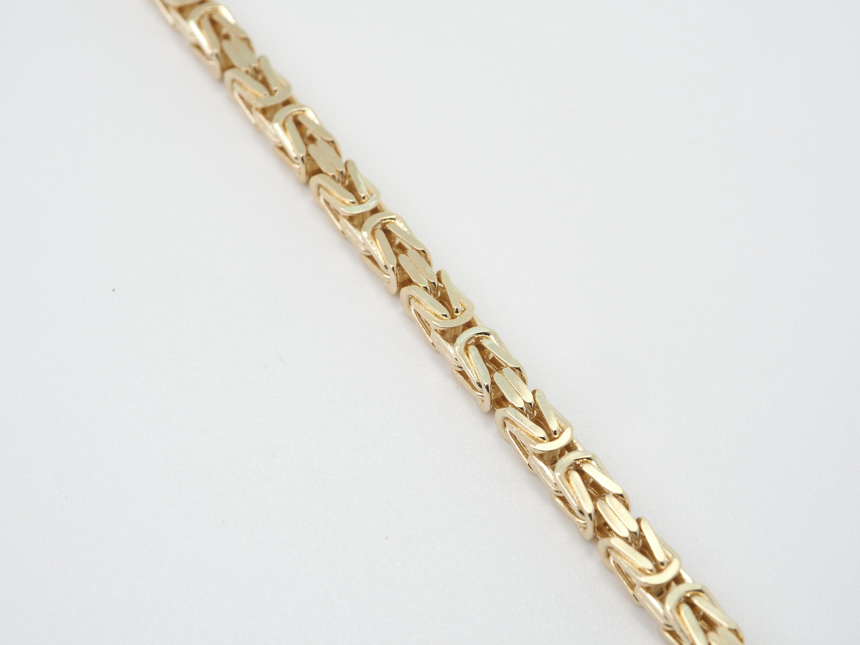 14K Real Gold Byzantine Chain Bracelet, 4MM Width Byzantine Bracelet ...