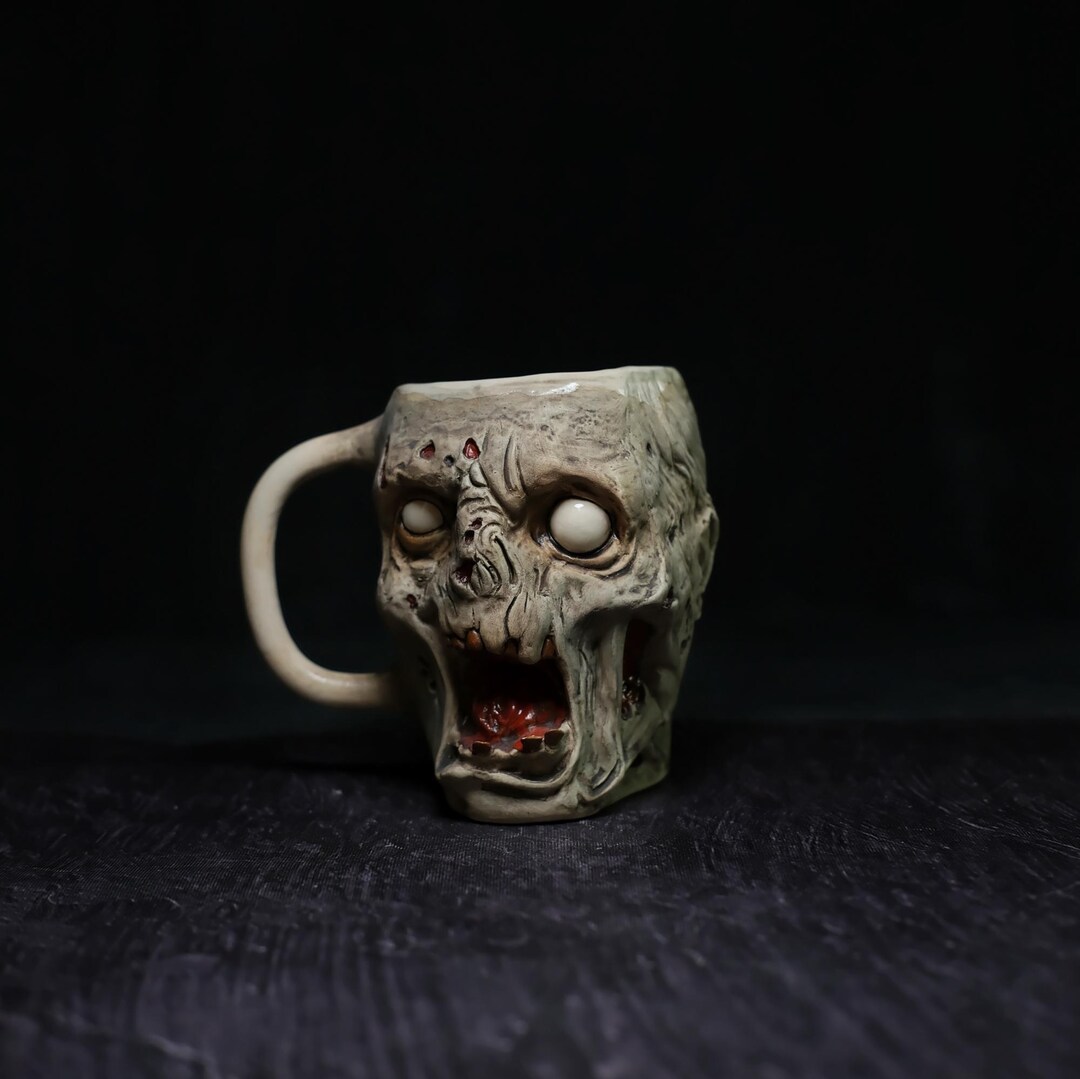 Zombie Mug, Handmade Unique Horror Mug - Valentines Gift Mug, Scary ...