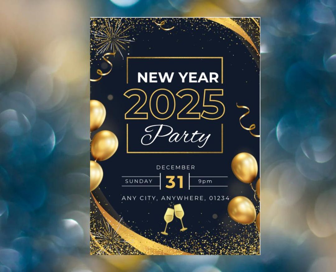 2025 New Year's Party Invitation - Etsy