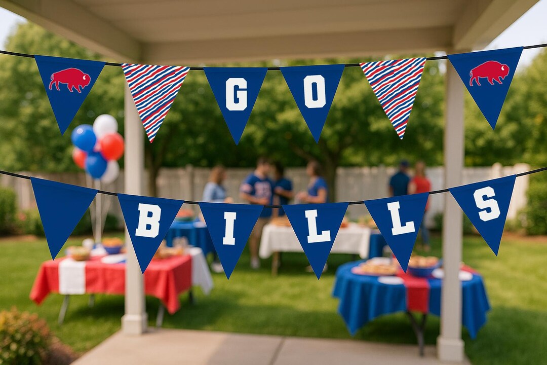 Buffalo Bills Party Banner *arrange to Fit!* GO BILLS Bunting With ...