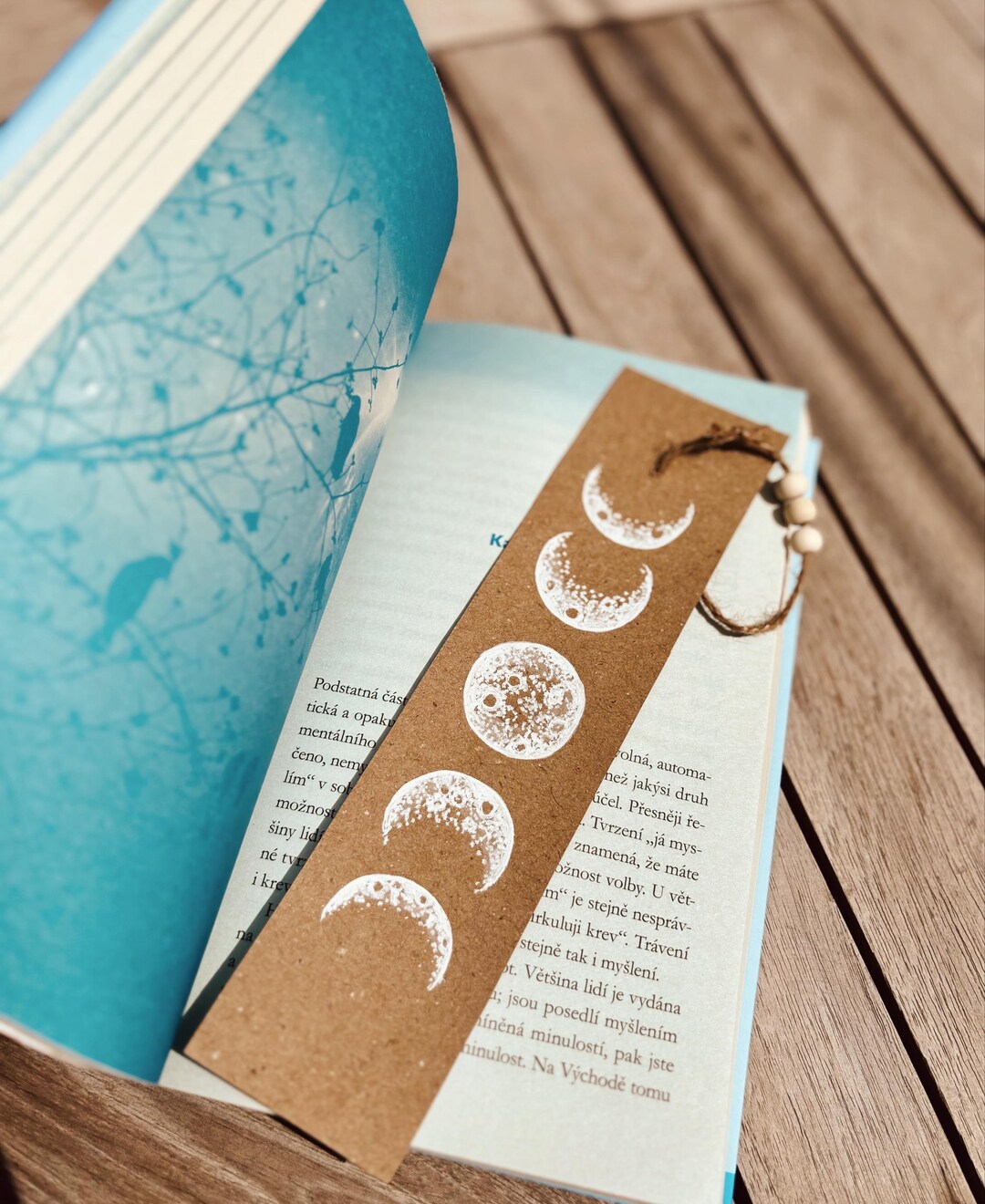 Moon Phases Bookmark – Kraft Paper Boho Bookmark With Quote | Handmade ...
