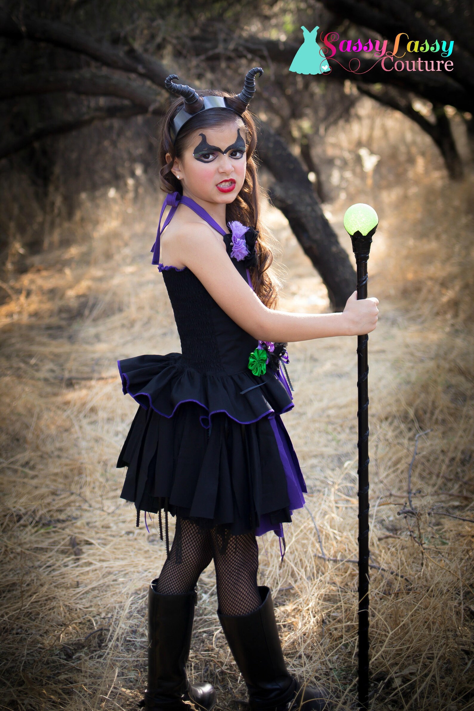 Maleficent Costume Black Maleficent Costume Purple Villain Etsy