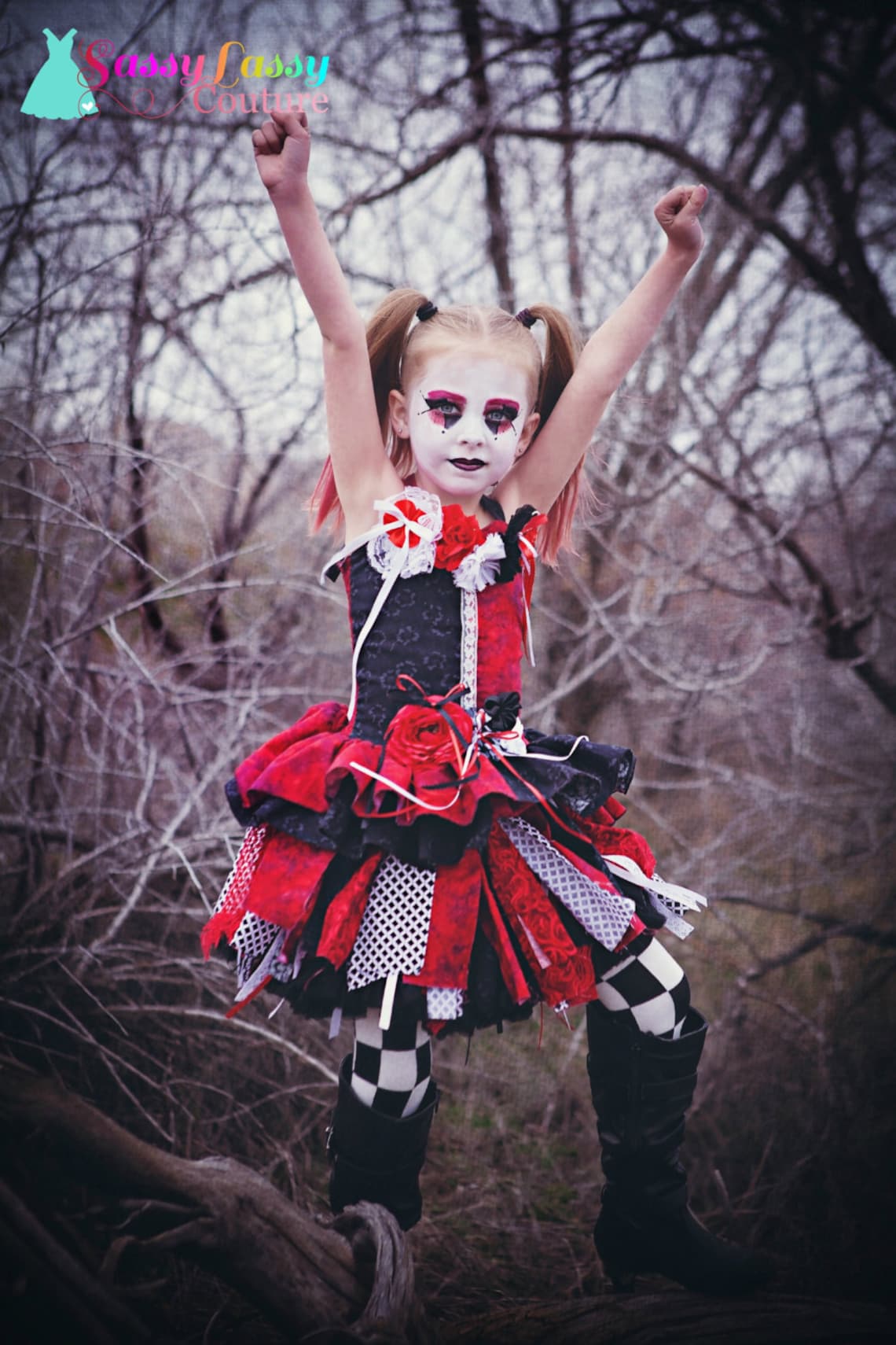 Harley Quinn Harlequin Goth Fairy Costume Queen of Hearts - Etsy