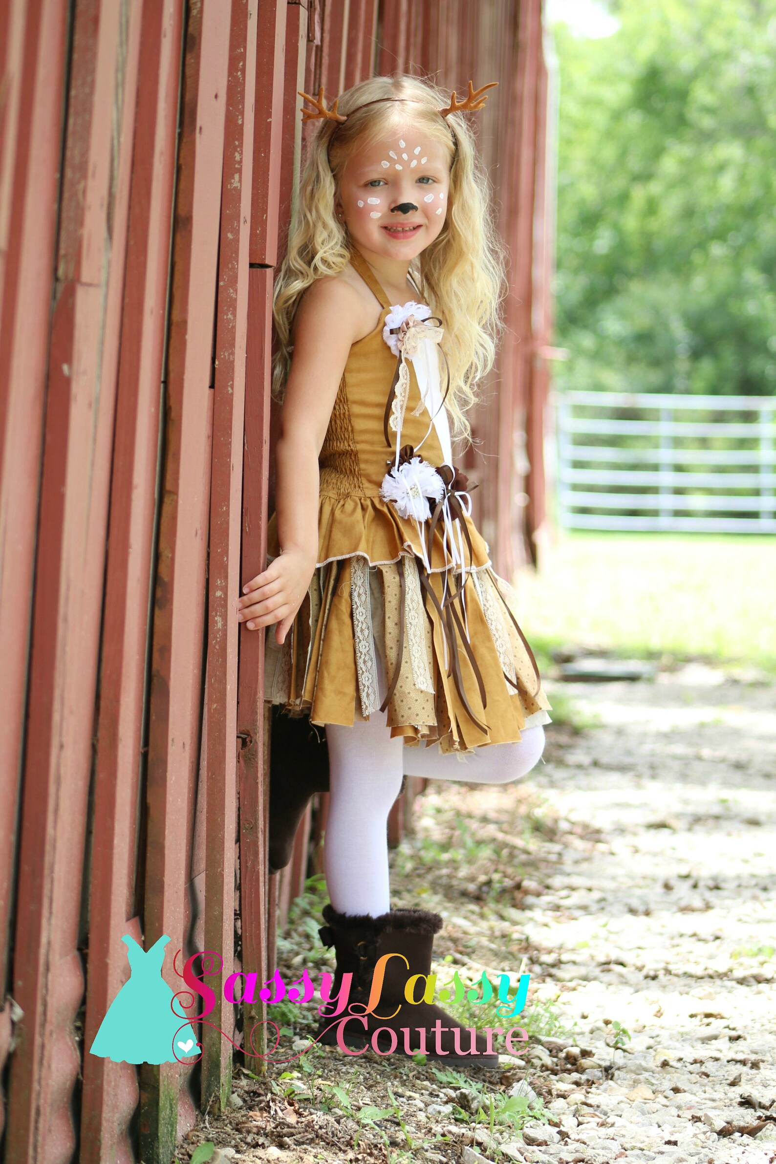 Deer Costume Dress Deer Dress Woodland Birthday Dress Deer - Etsy