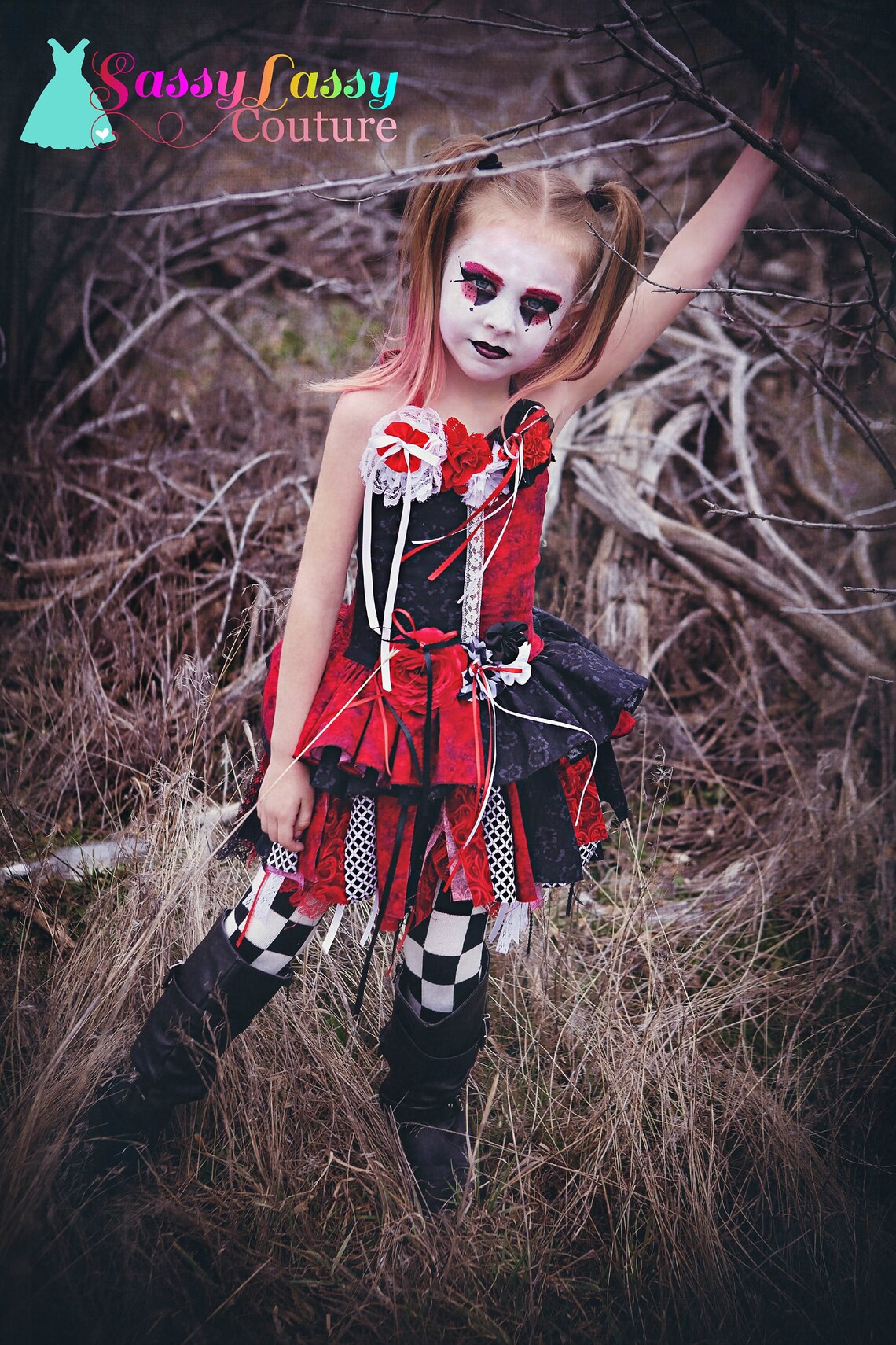 Harley Quinn Harlequin Goth Fairy Costume Queen of Hearts Costume ...
