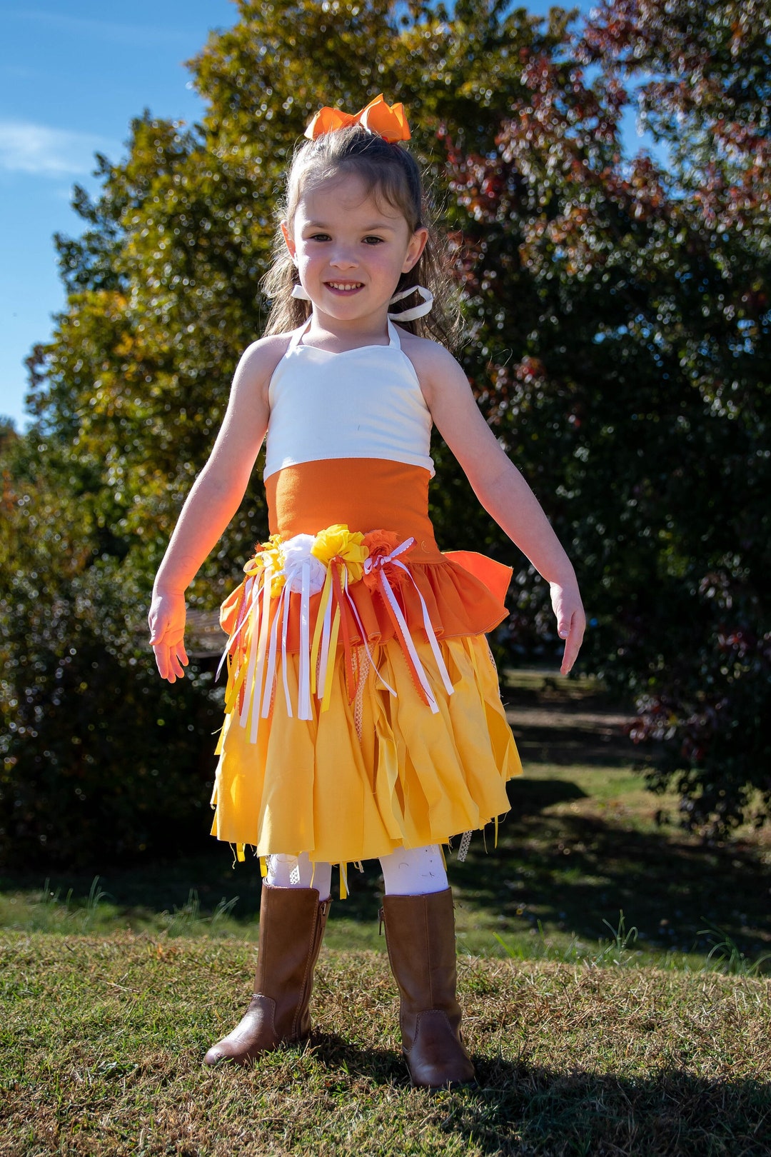 Candy Corn Costume, Girls Candy Corn Dress, Orange Halloween Costume ...