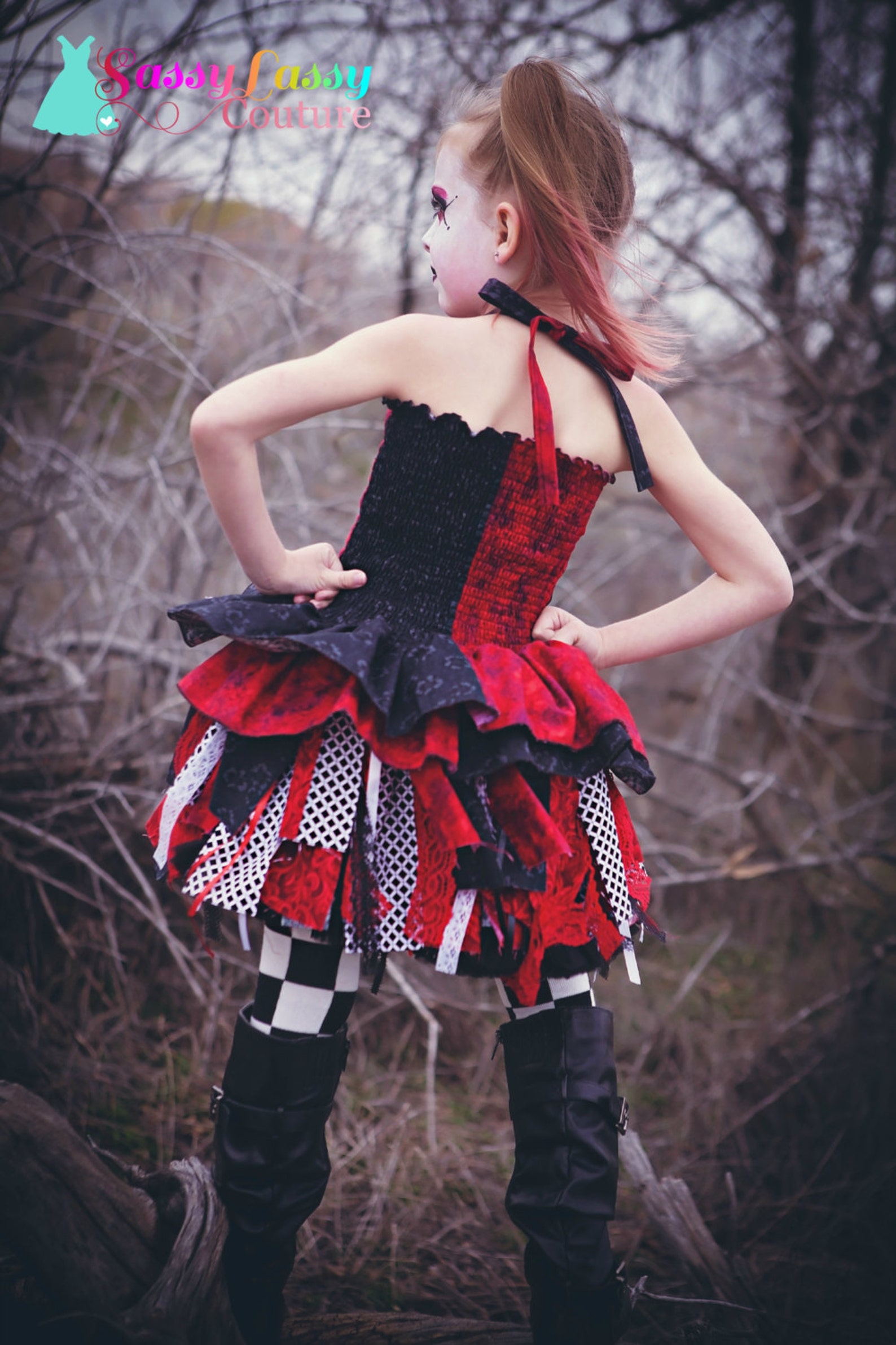 Harley Quinn Harlequin Goth Fairy Costume Queen of Hearts - Etsy