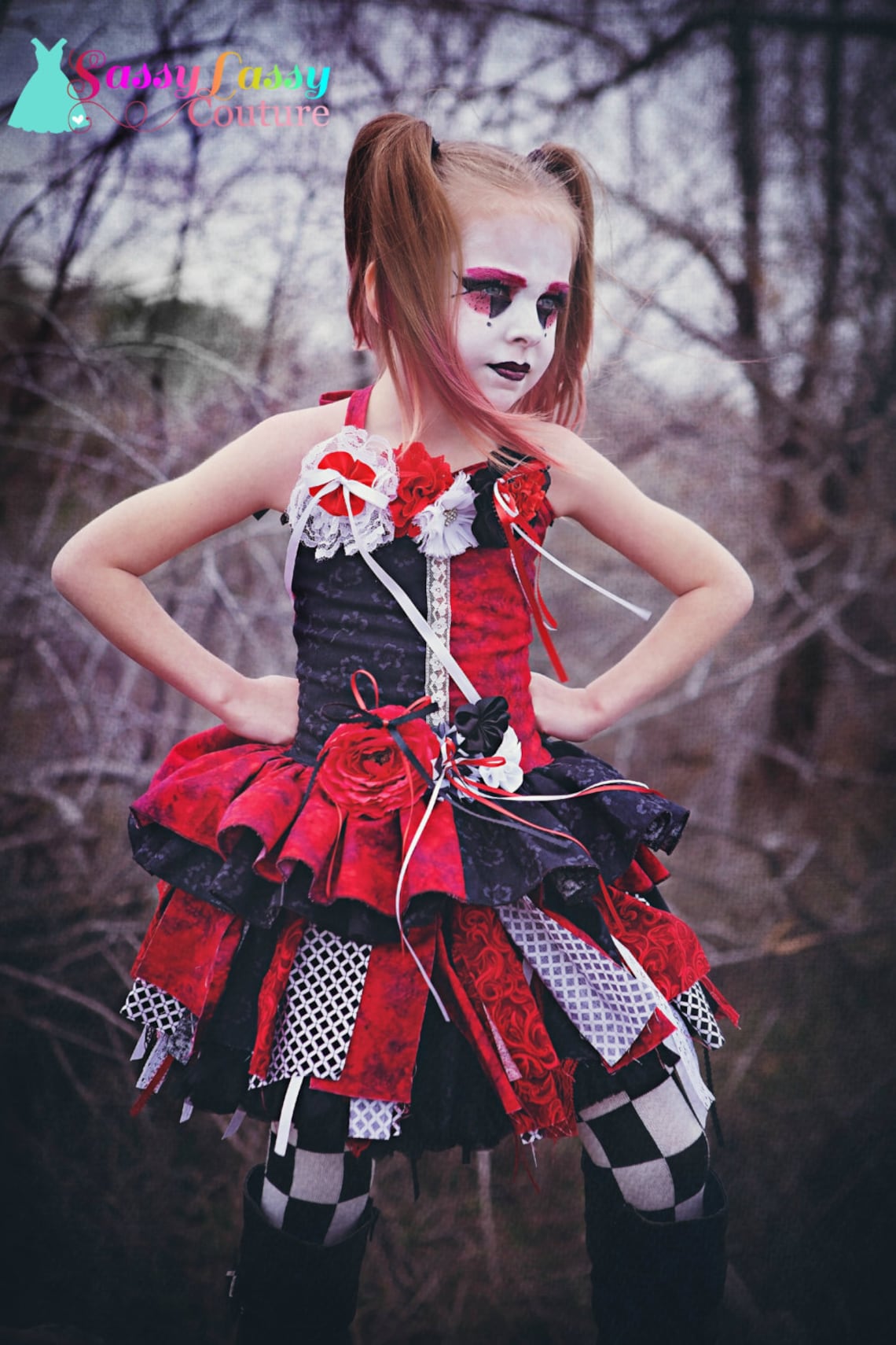 Harley Quinn Harlequin Goth Fairy Costume Queen of Hearts - Etsy