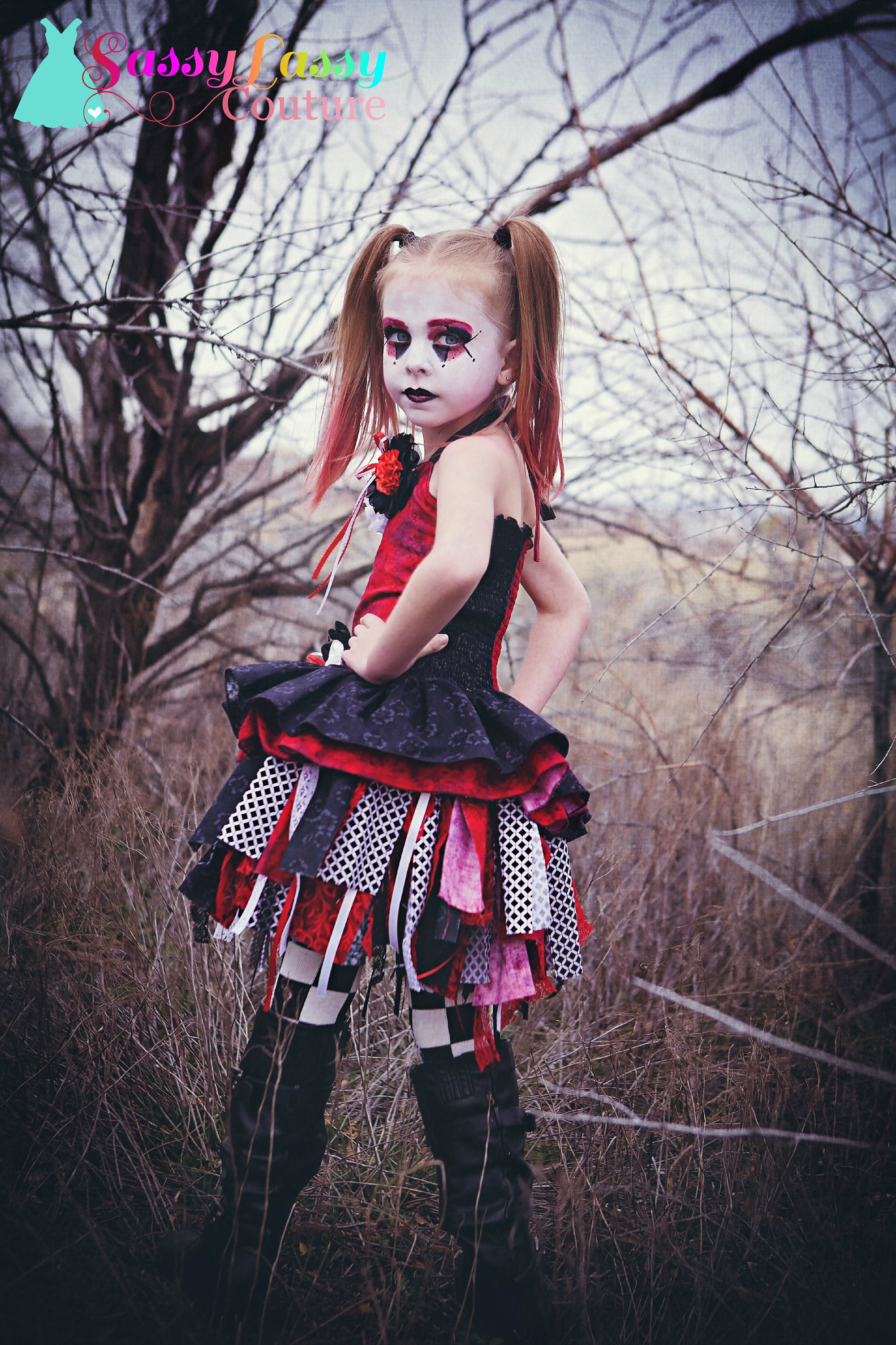 Harley Quinn Harlequin Goth Fairy Costume Queen of Hearts Costume ...