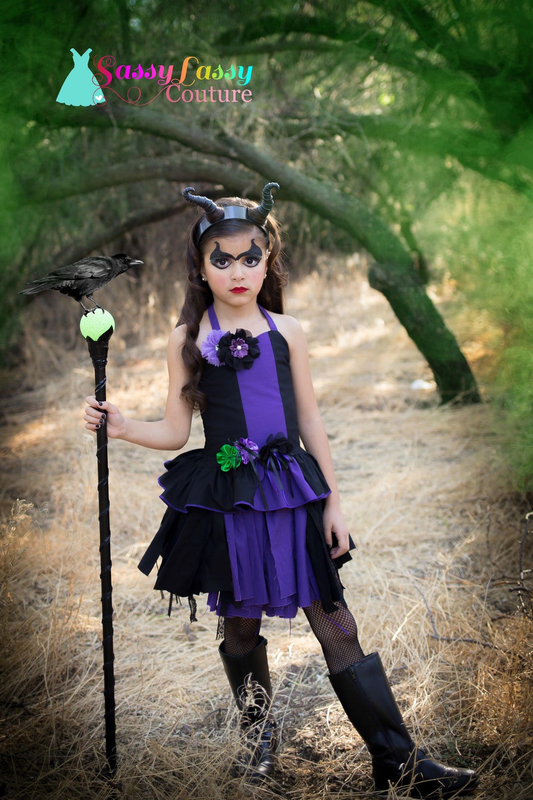 Maleficent Costume, Black Maleficent Costume, Purple Villain Costume ...