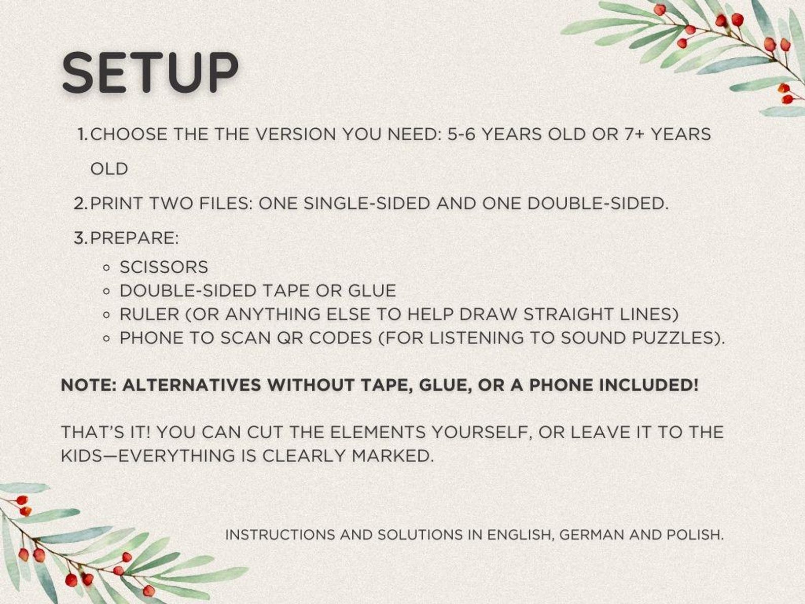 Printable Christmas Escape Room for Kids | Holiday Logic Puzzles | Fun ...
