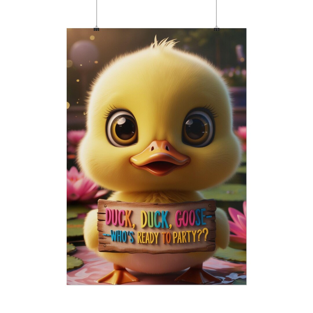 Whimsical Party Duck Rolled Poster 'duck, Duck, Goose' Design - Etsy