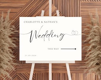 Wedding Sign, Wedding This Way Sign, Directional Sign, INSTANT DOWNLOAD ...