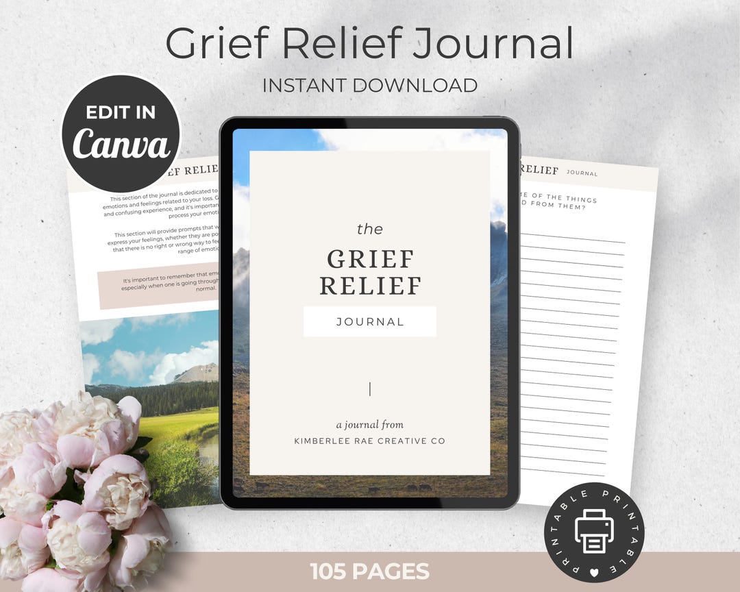 Grief Relief Journal Printable - Writing Prompts for Grieving a Loved ...