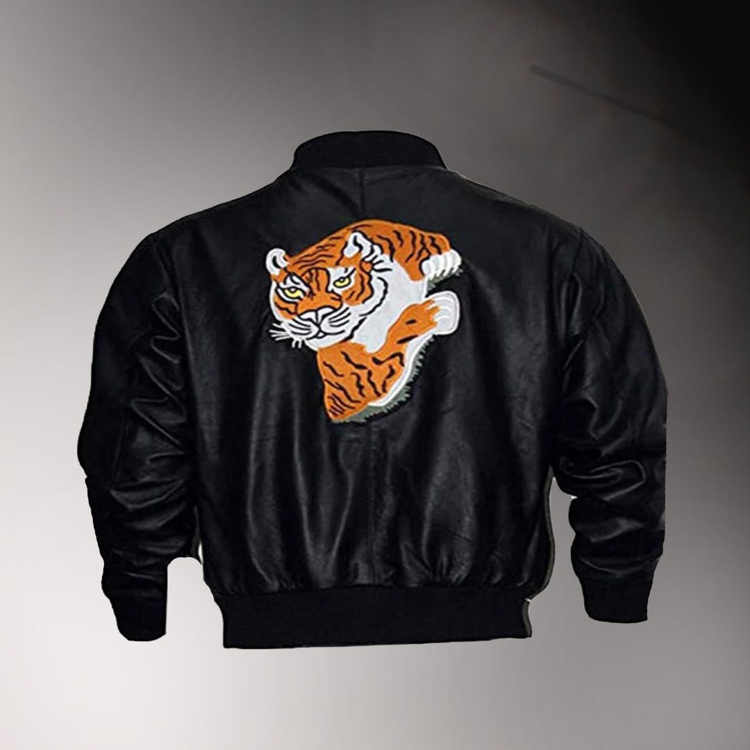 Handmade Sylvester Rocky Stallone Tiger Black Bomber Real Leather ...