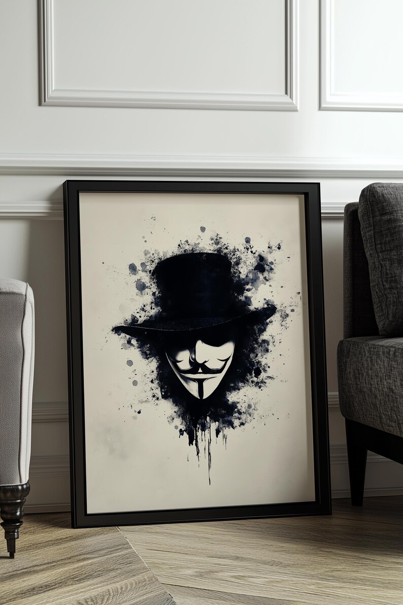 Painting (guy Fawkes) | Modern Art Print | Printable Wall Art | Digital ...