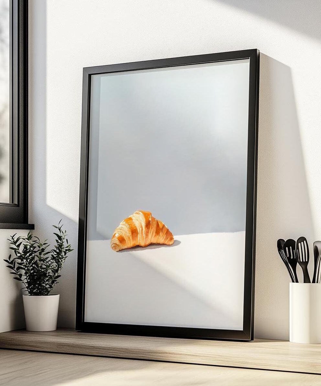 Modern Croissant Art Print | Minimalist Food Photography (digital ...