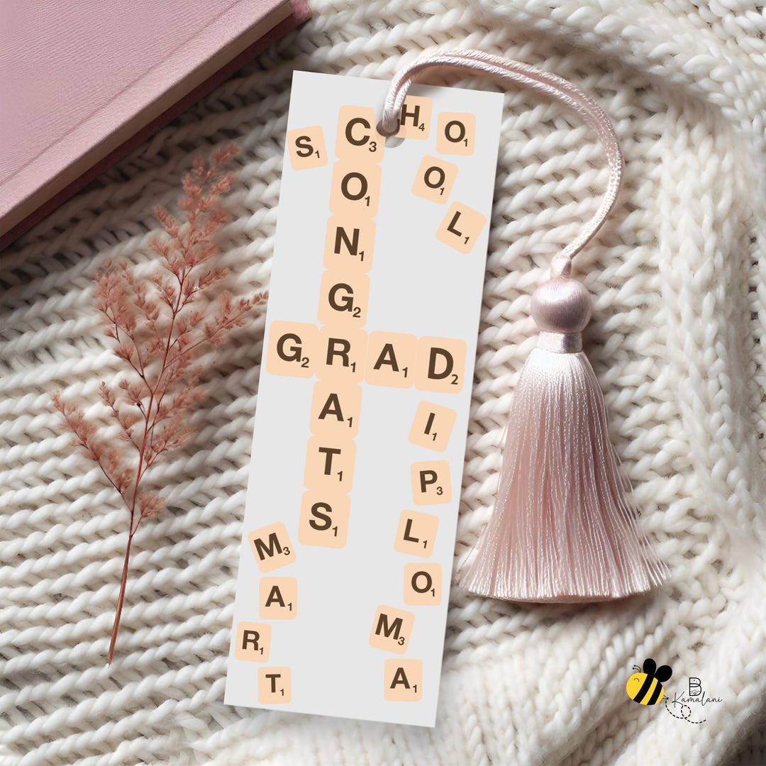 Letter Tiles Graduate Bookmark | Printable Digital Download | Cute and ...