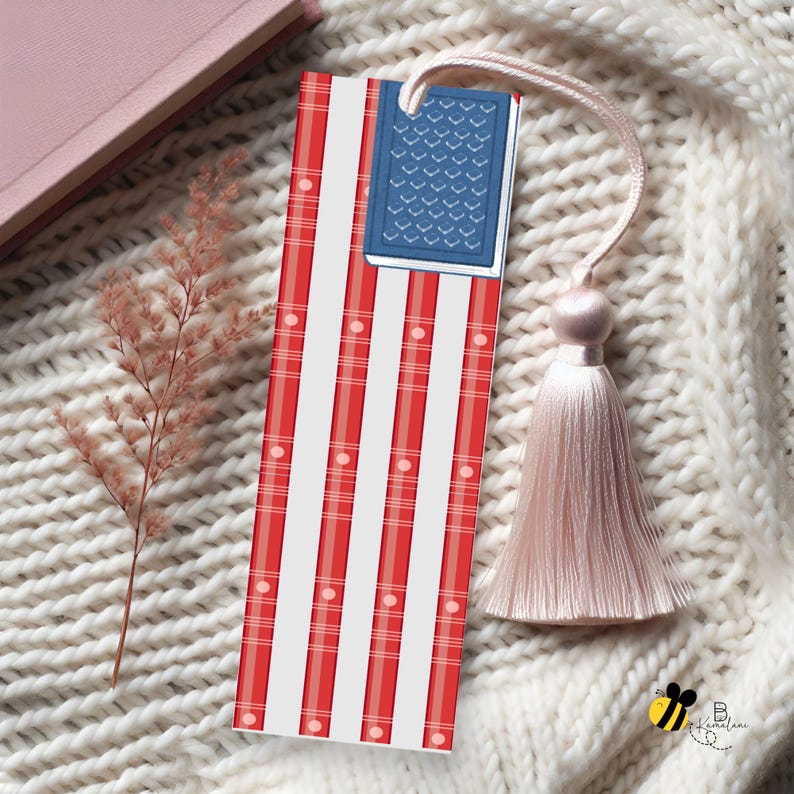 Book American Flag Bookmark | Printable Digital Download | Independence ...
