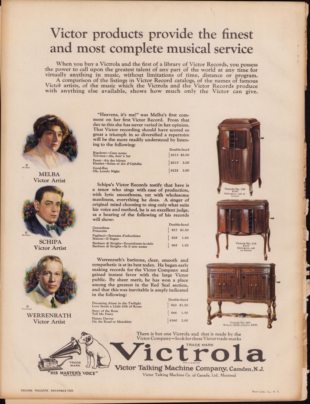 1924 Victrola Victor Talking Machine Company 600 Dpi DIGITAL DOWNLOAD ...