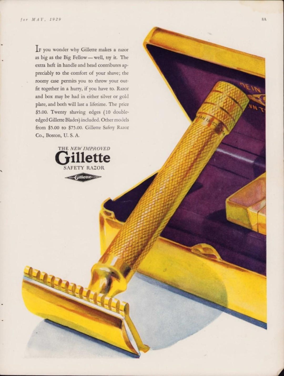 1929 Gillette Safety Razor Print Ad - 600 Dpi DIGITAL DOWNLOAD of ...