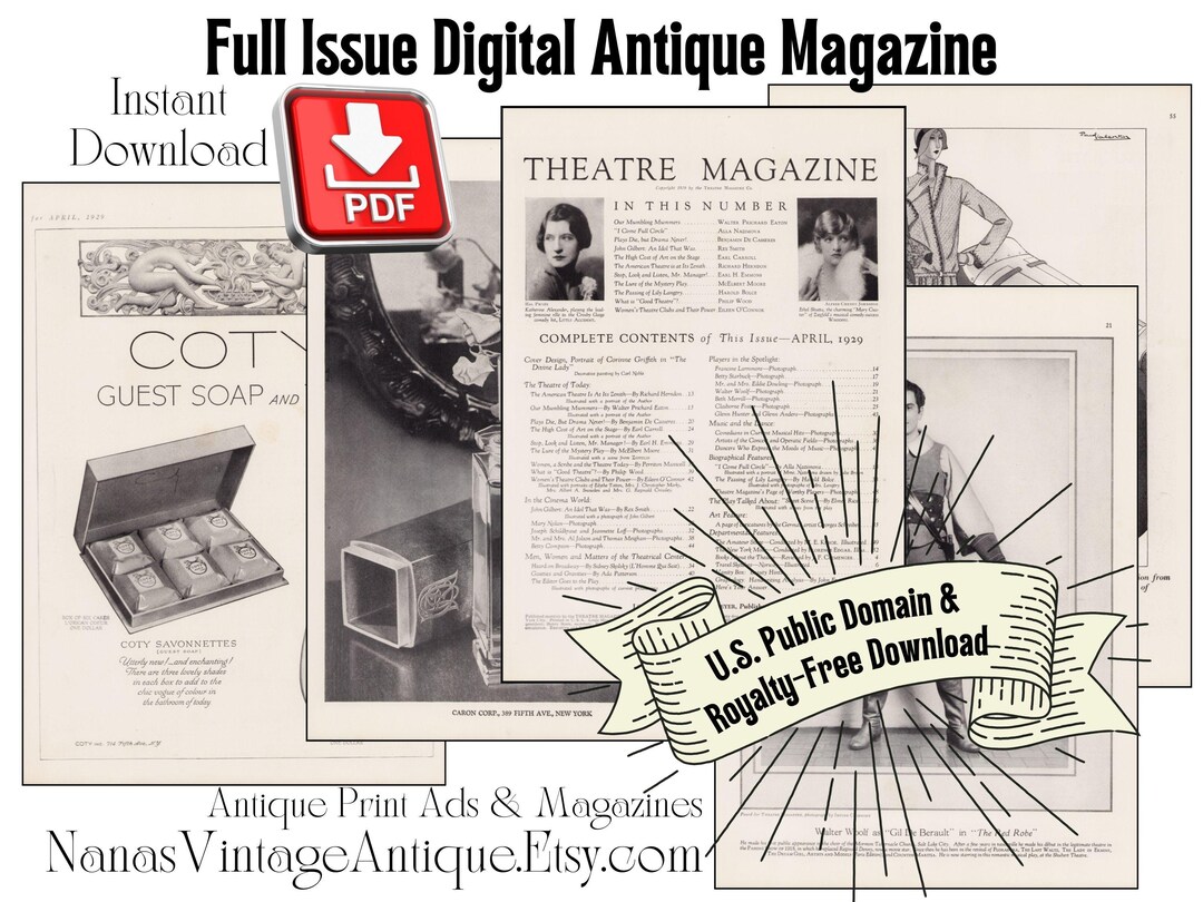 Antique Print Ads - April 1929 Theatre Magazine - Roaring '20s Art Deco ...