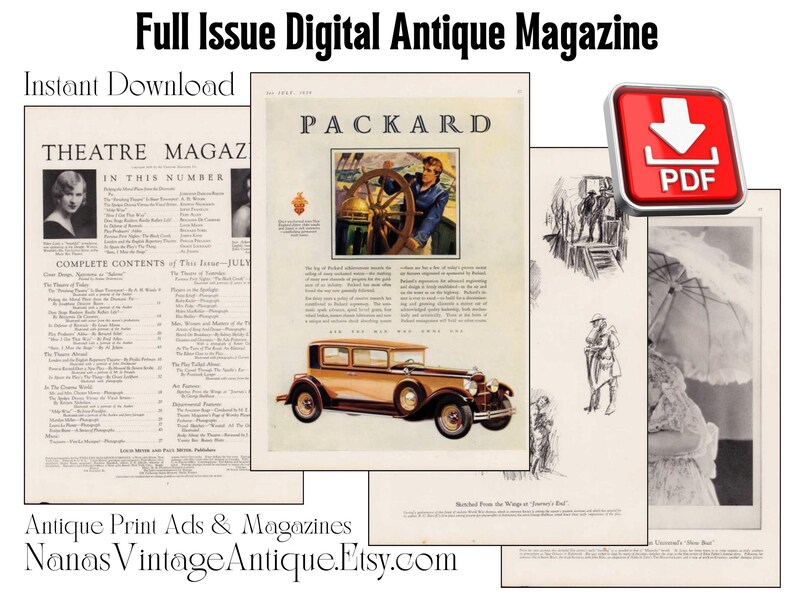 Antique Print Ads - July 1929 Theatre Magazine - Roaring '20s Art Deco ...
