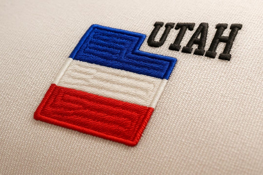 Utah State Outline Embroidery Design – Red White Blue USA Shape ...