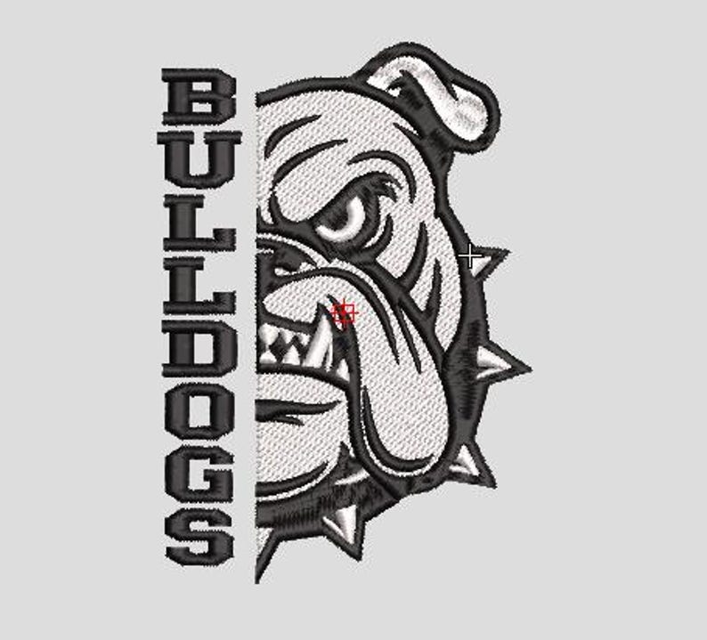 Bulldogs Embroidery Design, Bulldog Head Mascot Machine File, Digital ...