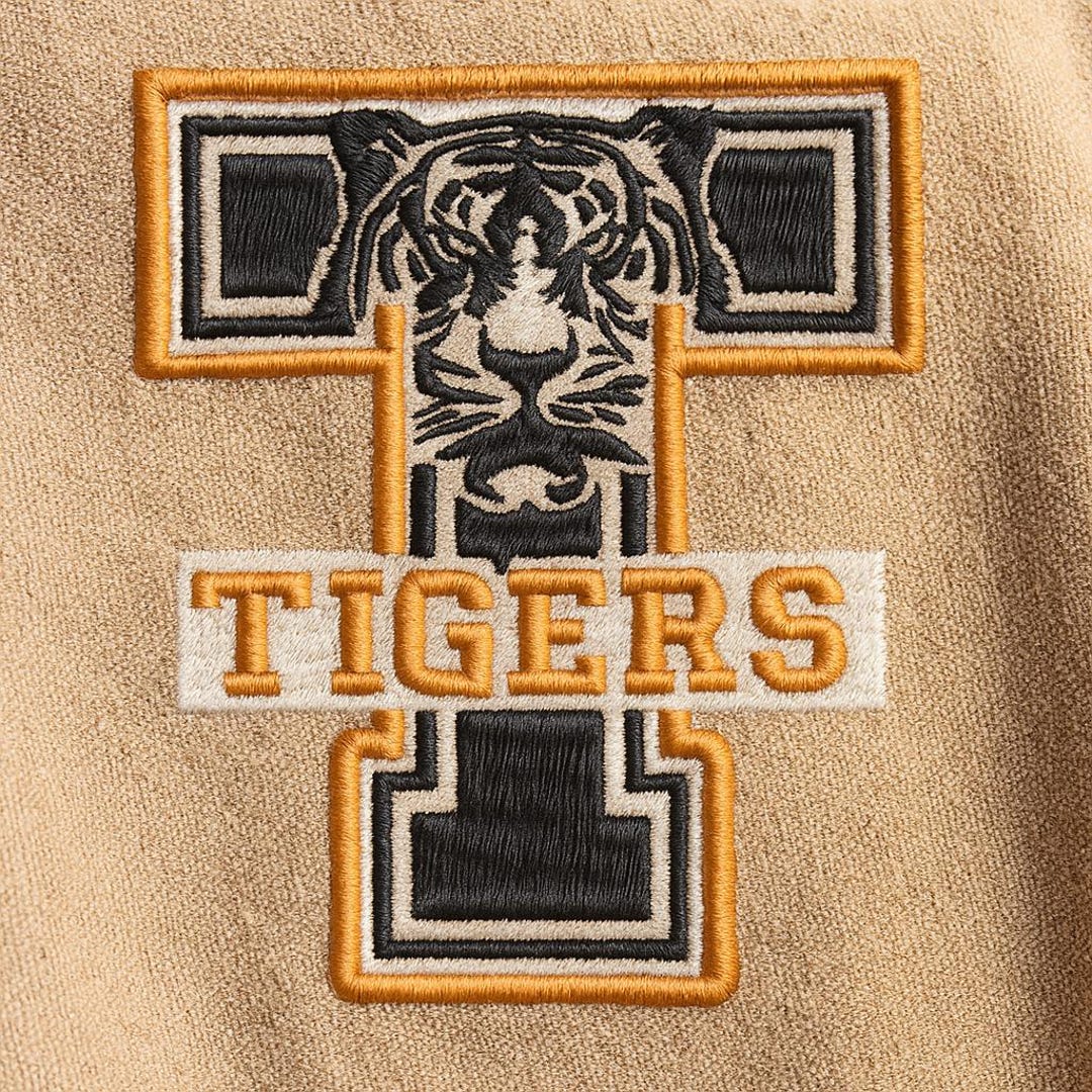 Tigers Embroidery Design: Bold Mascot Patch (instant Download) - Etsy