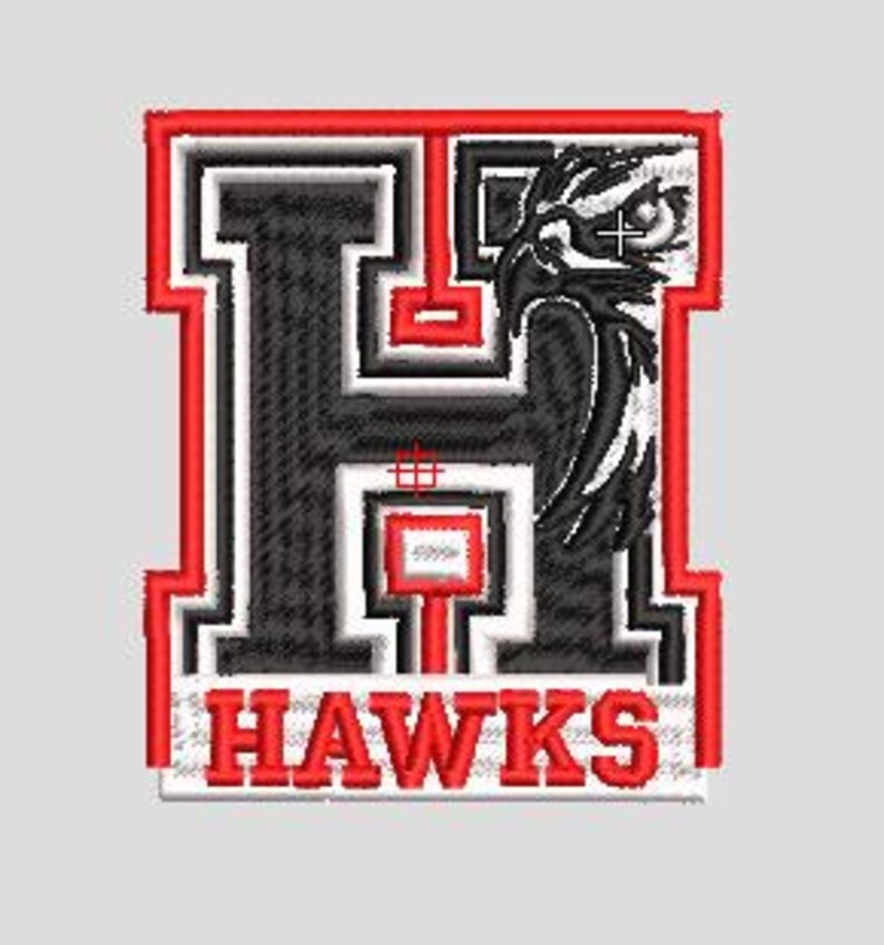 Hawks Embroidery Design: Atlanta, Boise + 6 Formats (3 Sizes) - Etsy
