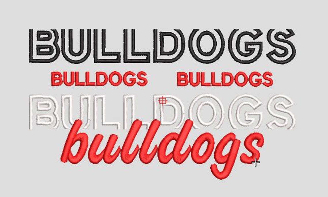 Bulldogs Embroidery Font Design, Sports Mascot Machine File, Digital ...