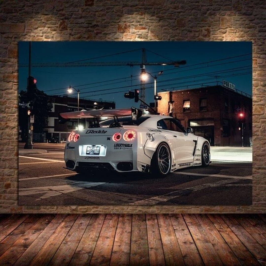 Nissan Tuning GT R R35 White Super Car Posters and Prints Modern Wall ...