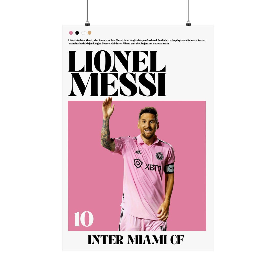 Lionel Messi Poster, Inter Miami CF, Sports Poster, Soccer Gifts ...