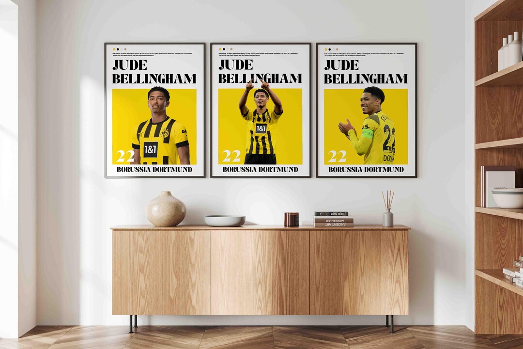 Jude Bellingham Poster, Borussia Dortmund, Sports Poster, Soccer Gifts ...