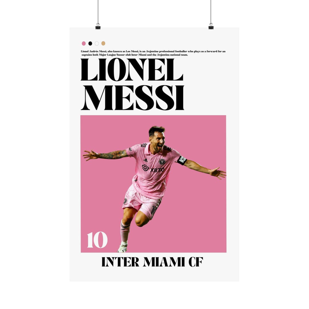 Lionel Messi Poster, Inter Miami CF, Sports Poster, Soccer Gifts ...