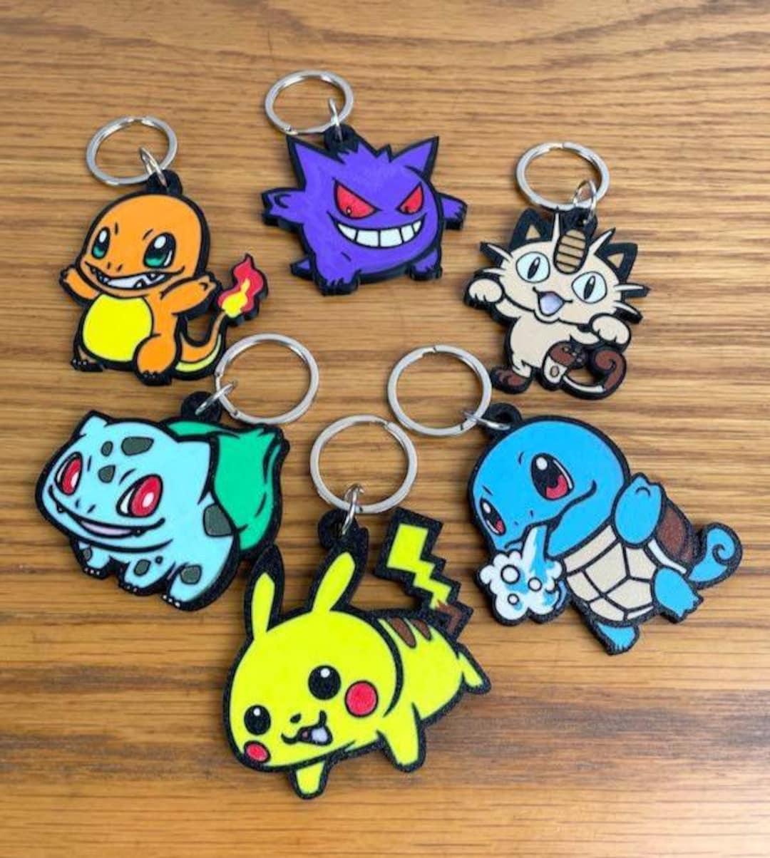 Pokémon 3D Printed Keychains – Pikachu, Pokéball, Starter Set – Fan ...