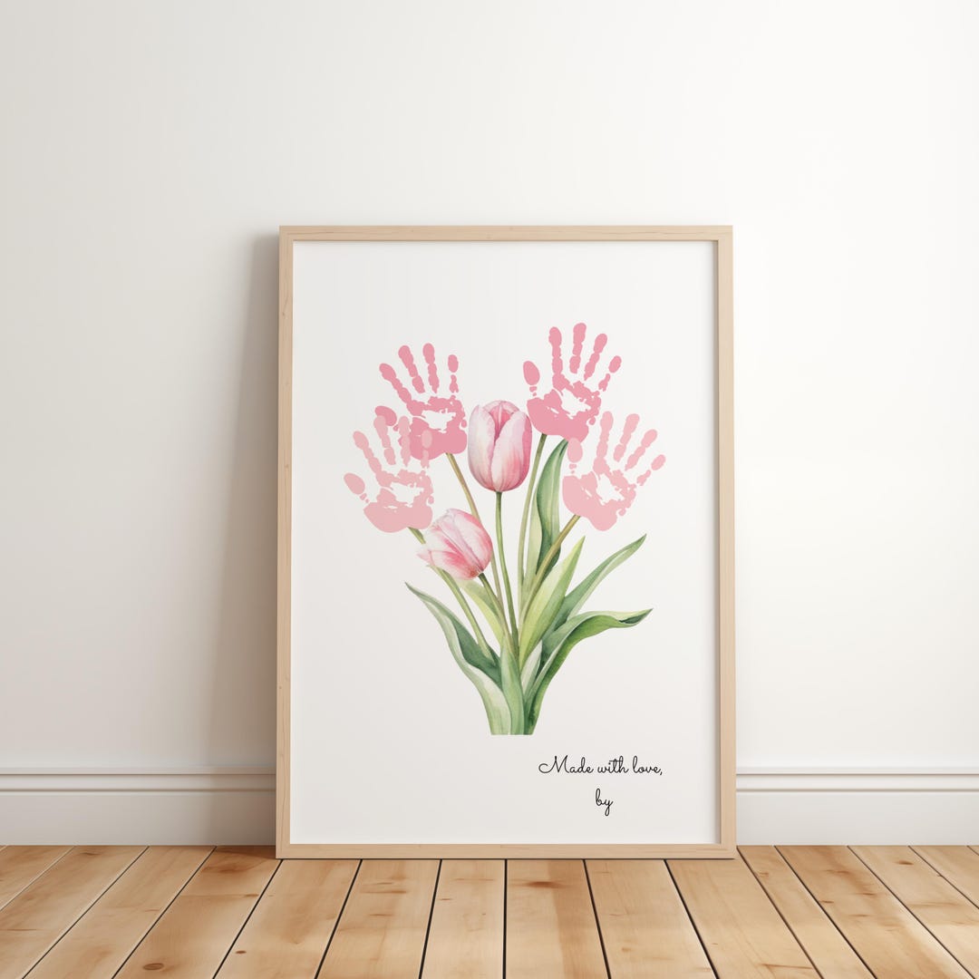 Handprint Flower Bouquet Art Print, DIY Keepsake Gift (PDF) - Etsy