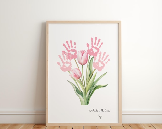 Handprint Flower Bouquet Art Print, DIY Keepsake Gift (PDF) - Etsy