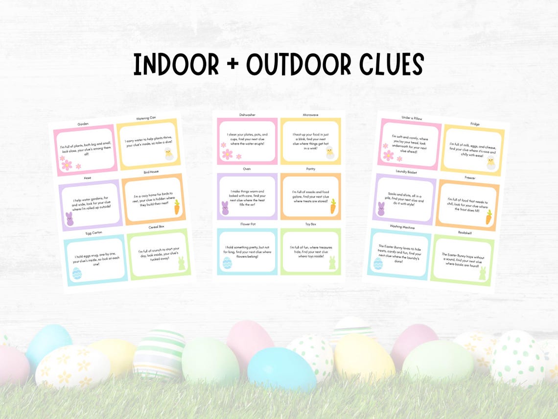 Easter Scavenger Hunt for Kids, Indoor Outdoor Easter Game, Easter Hunt ...
