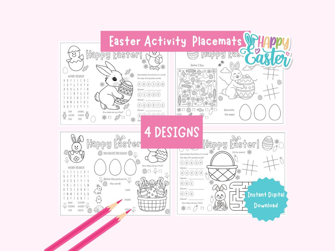 Easter Activity Placemat - 4 DESIGNS, Easter Activities, Easter ...