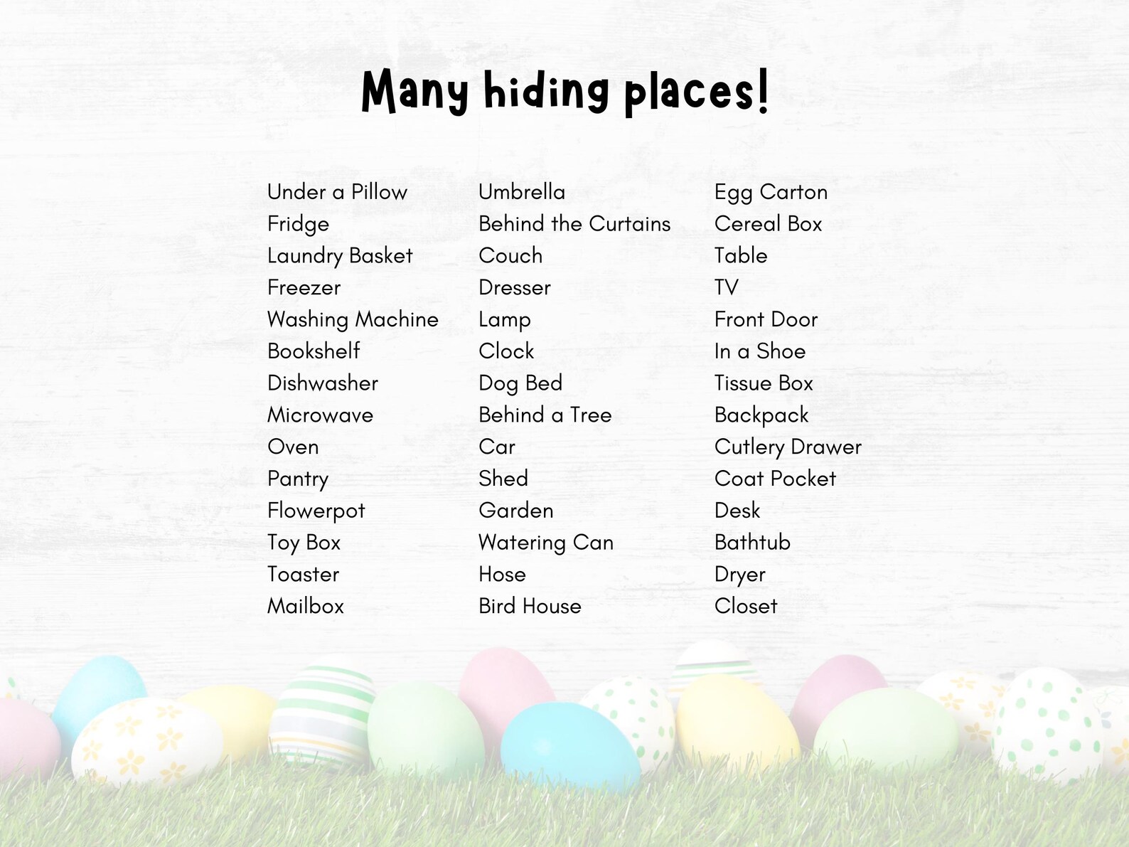 Easter Scavenger Hunt for Kids, Indoor Outdoor Easter Game, Easter Hunt ...