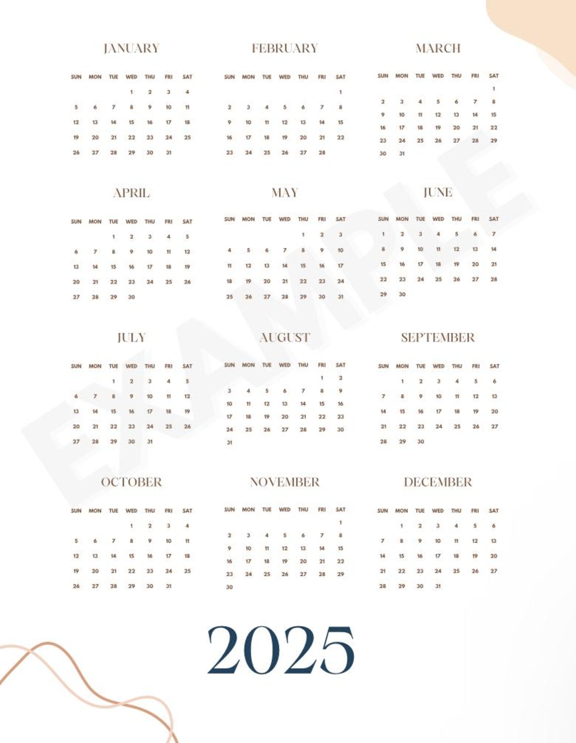Minimalist Classy New Year 2025 Planner - Etsy