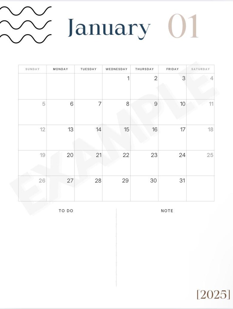 Minimalist Classy New Year 2025 Planner - Etsy