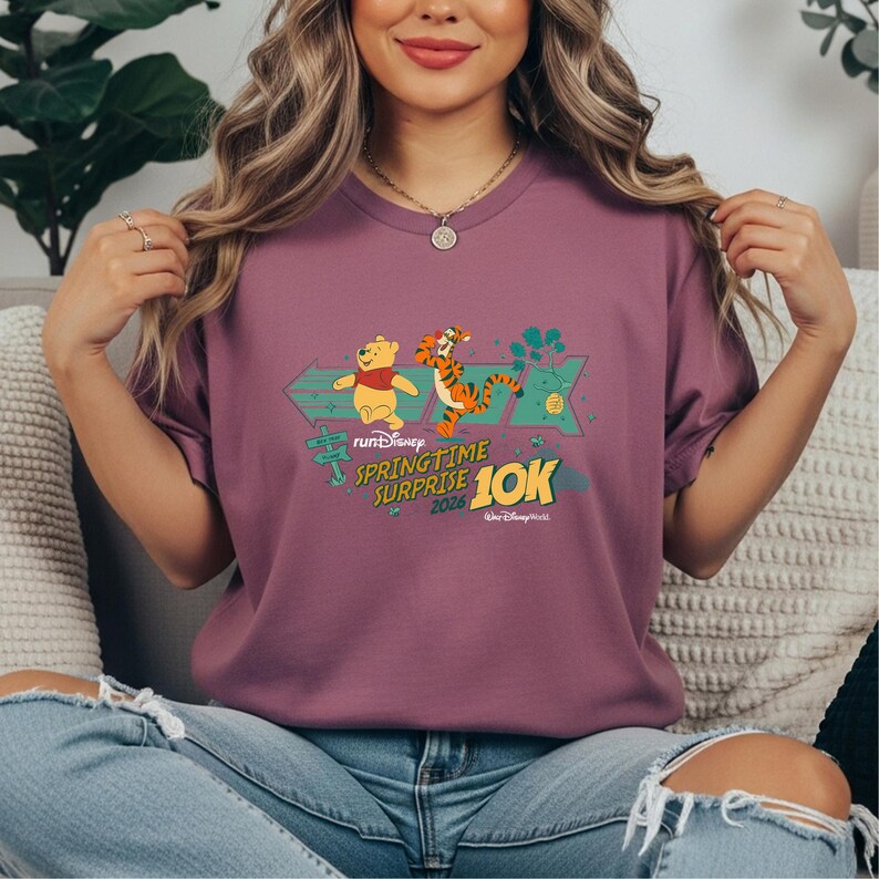 Rundisney Springtime Surprise 2026 Shirt, Winnie Pooh 10K, DTF Transfer ...