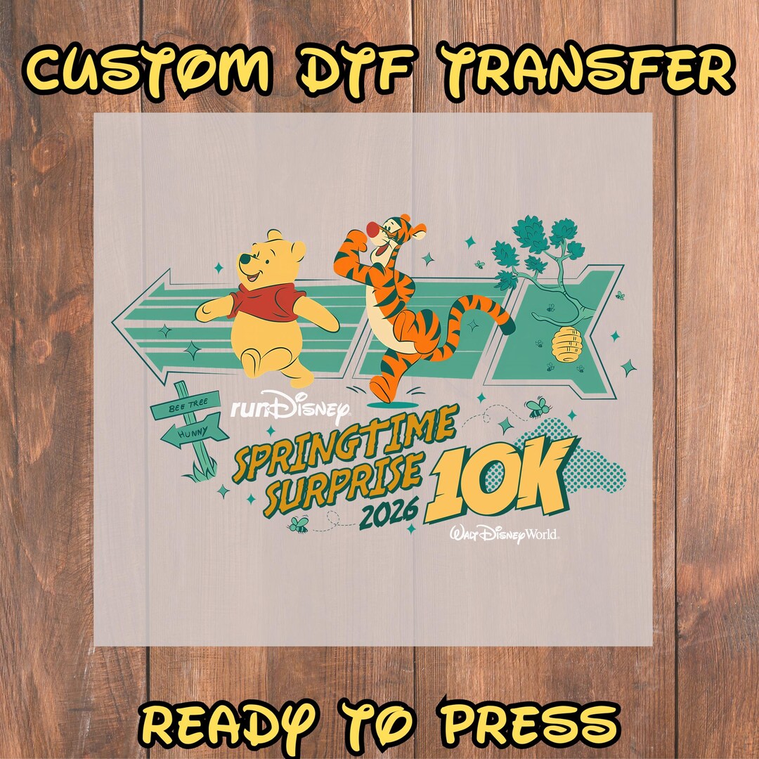 Rundisney Springtime Surprise 2026 Shirt, Winnie Pooh 10K, DTF Transfer ...